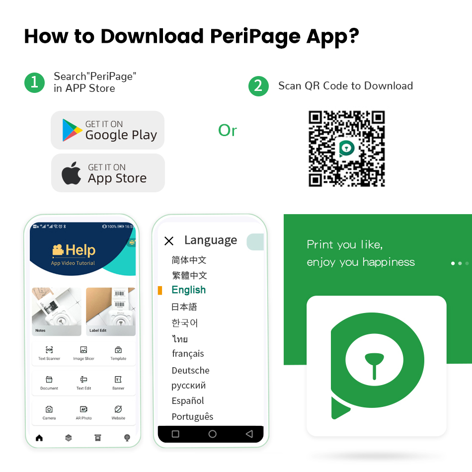PeriPage A9 Max Mini Label Printer Sticker Bluetooth Mesin Printer ...