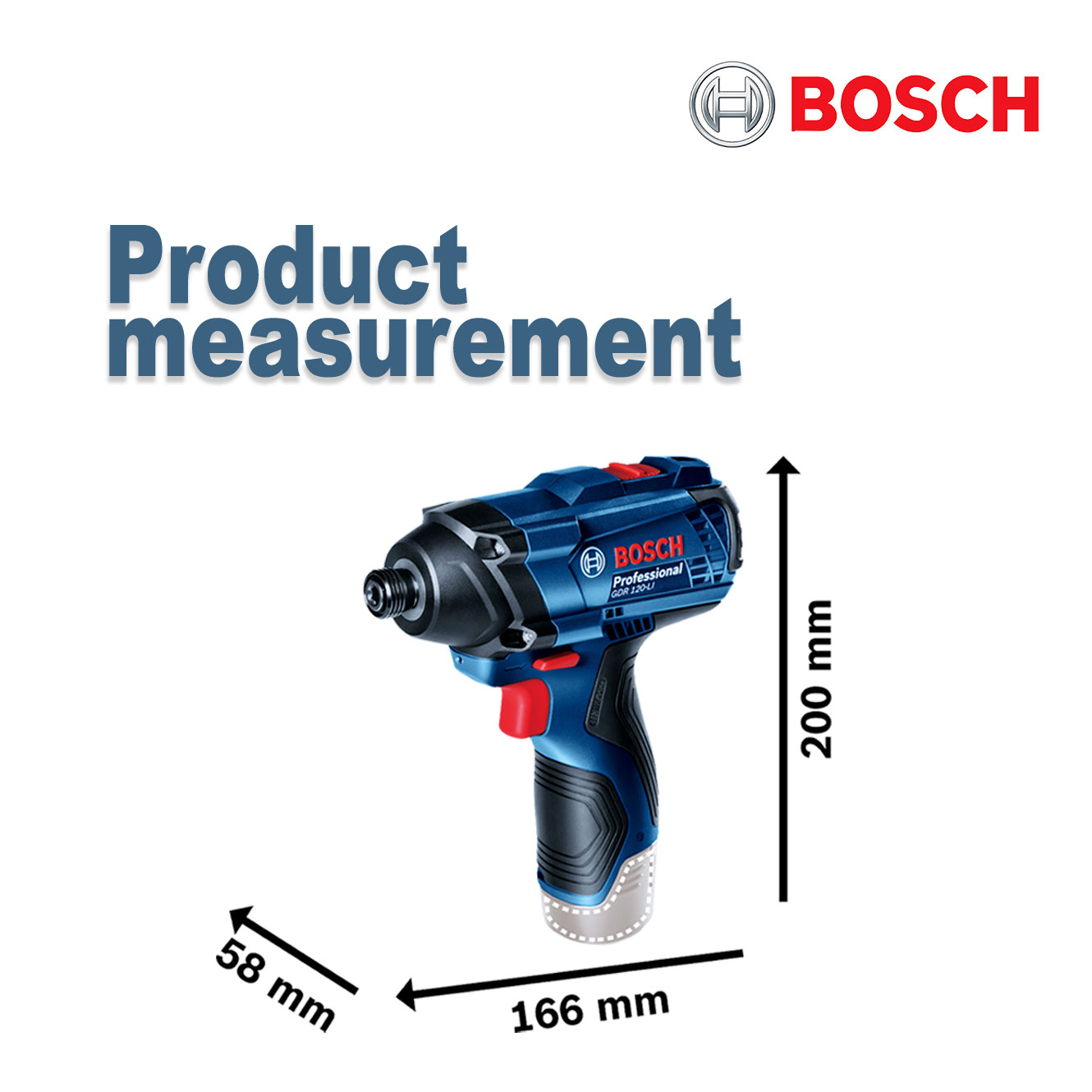 BOSCH 12V Essential Combo GDR120-LI Cordless Impact Driver GSR120-LI ...