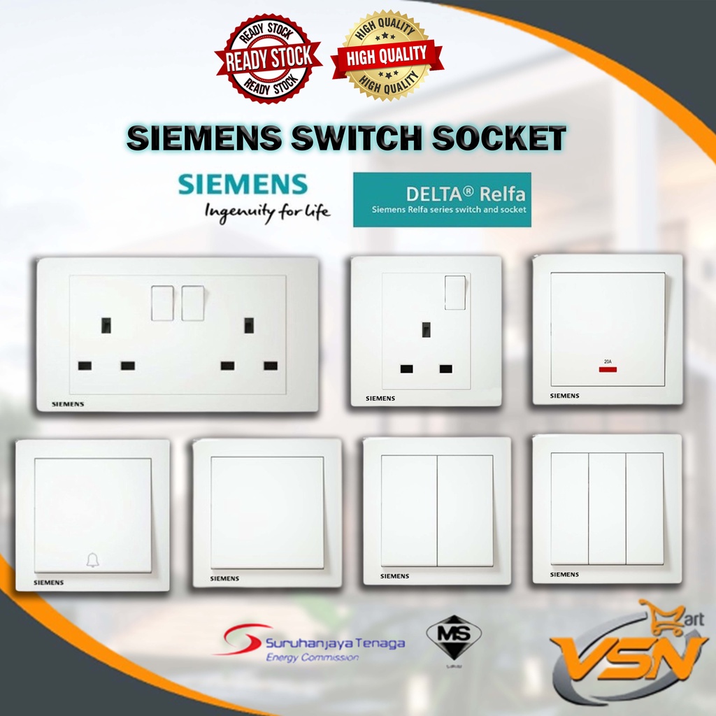 SIEMENS DELTA Relfa Series Switches & Socket Outlet Switch Socket 1/2/3 ...