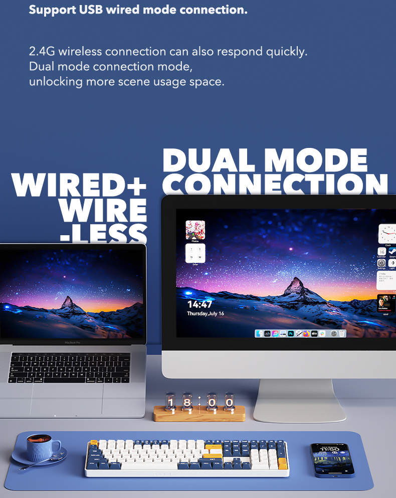 AIGO DARKFLASH GD108 WIRELESS MECHANICAL KEYBOARD | Dual-Mode ...