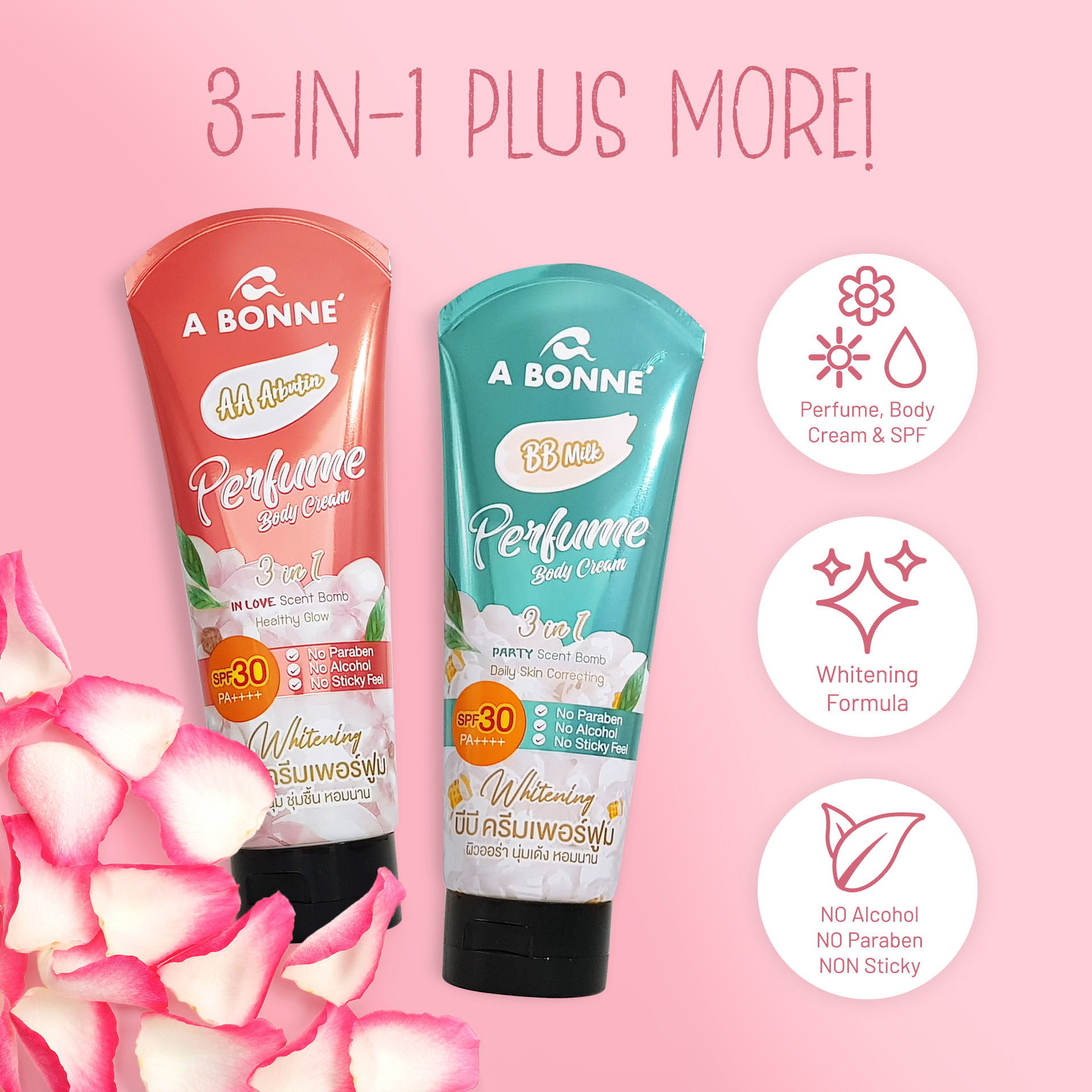 A Bonne AA Arbutin Perfume Body Cream SPF30 Healthy Glow Moisturizing ...