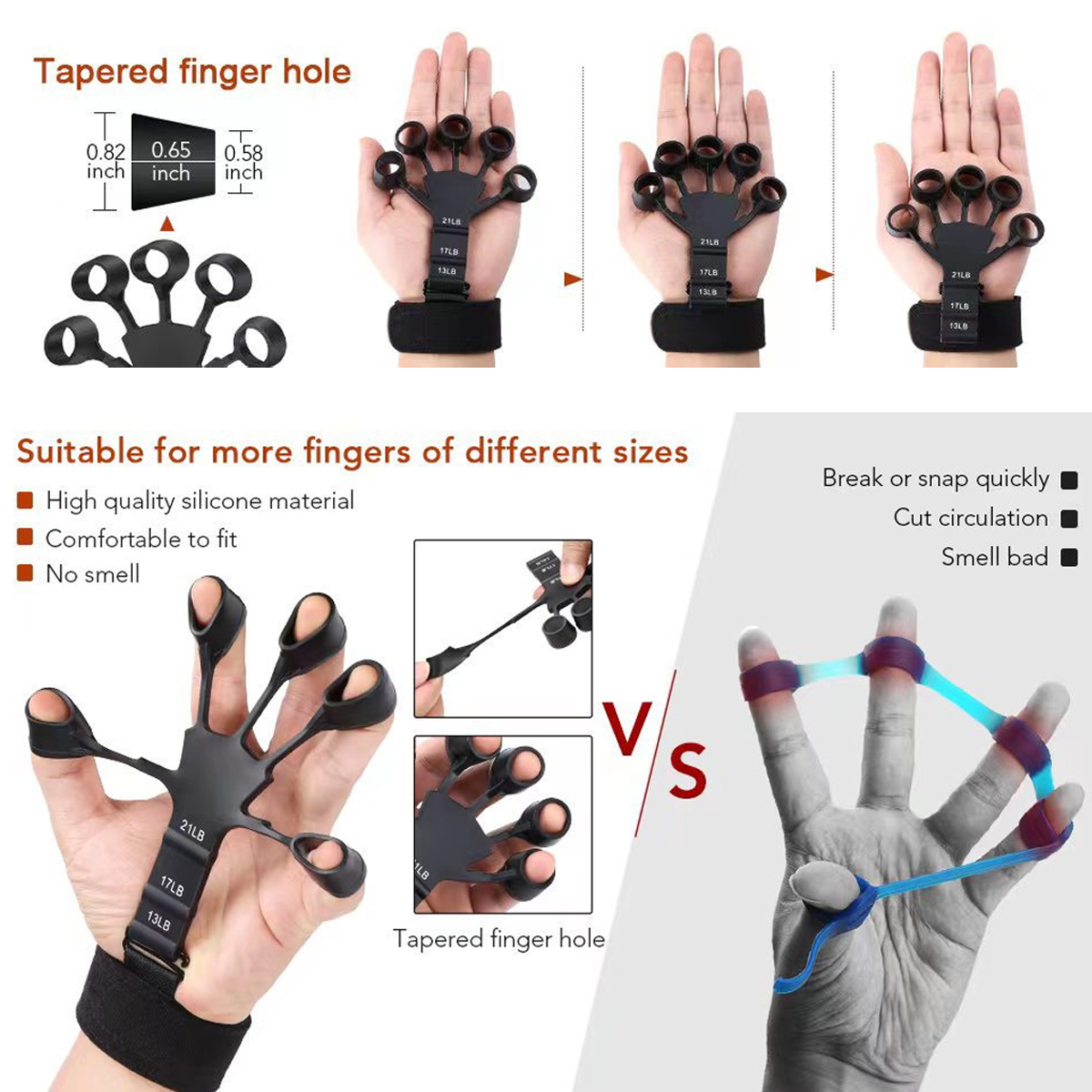🔥Ready Stock🔥Silicone Hand Finger Grip Strengthener Workout Gripper ...