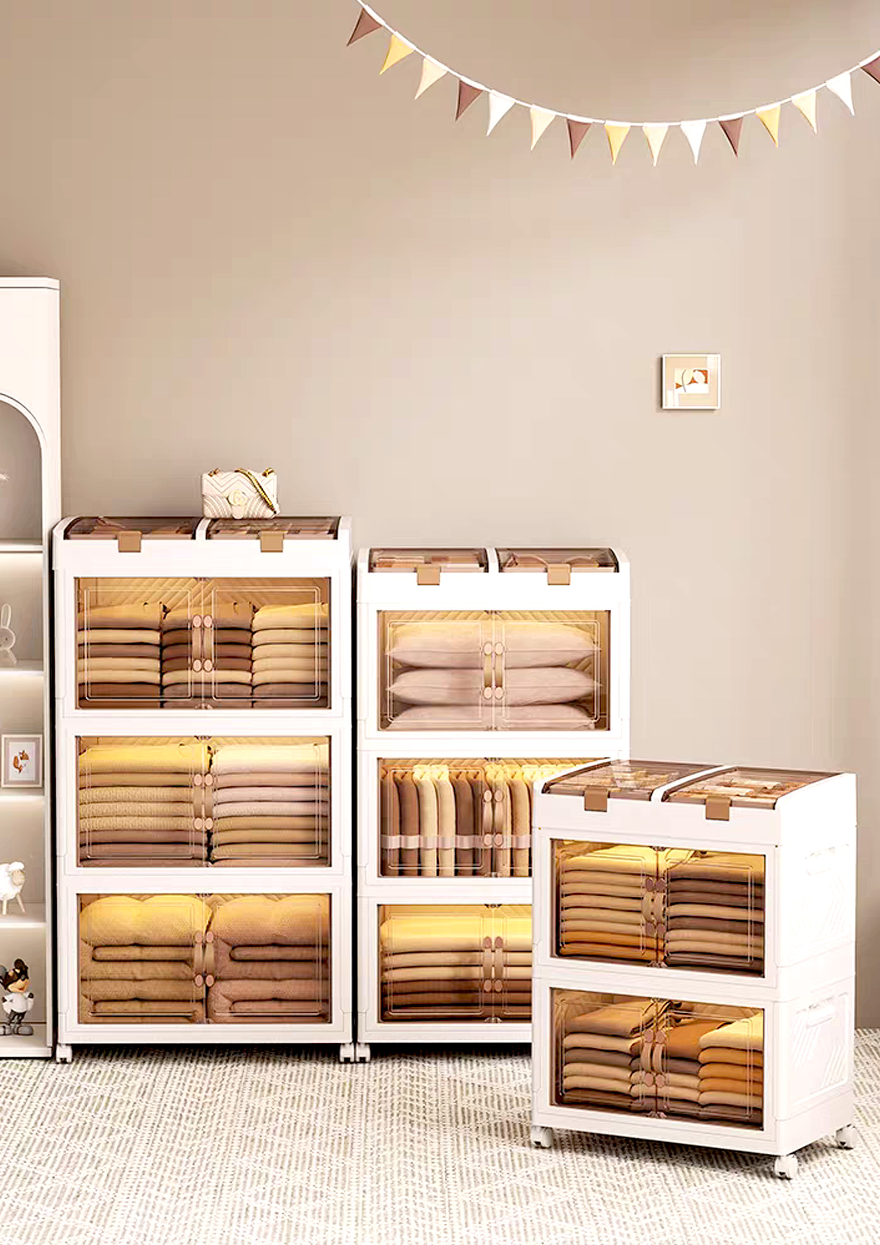 Foldable Storage Cabinet Upper Accessories Organizer Box Underwear ...