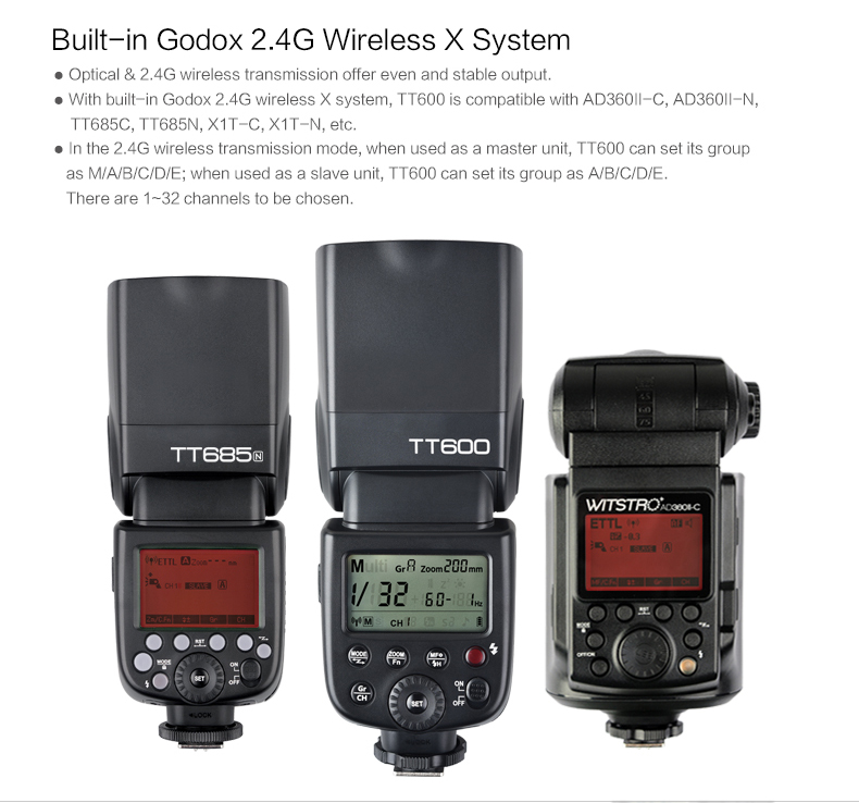 GODOX TT600 / TT600S HSS Wireless Speedlite for Canon / Nikon ...