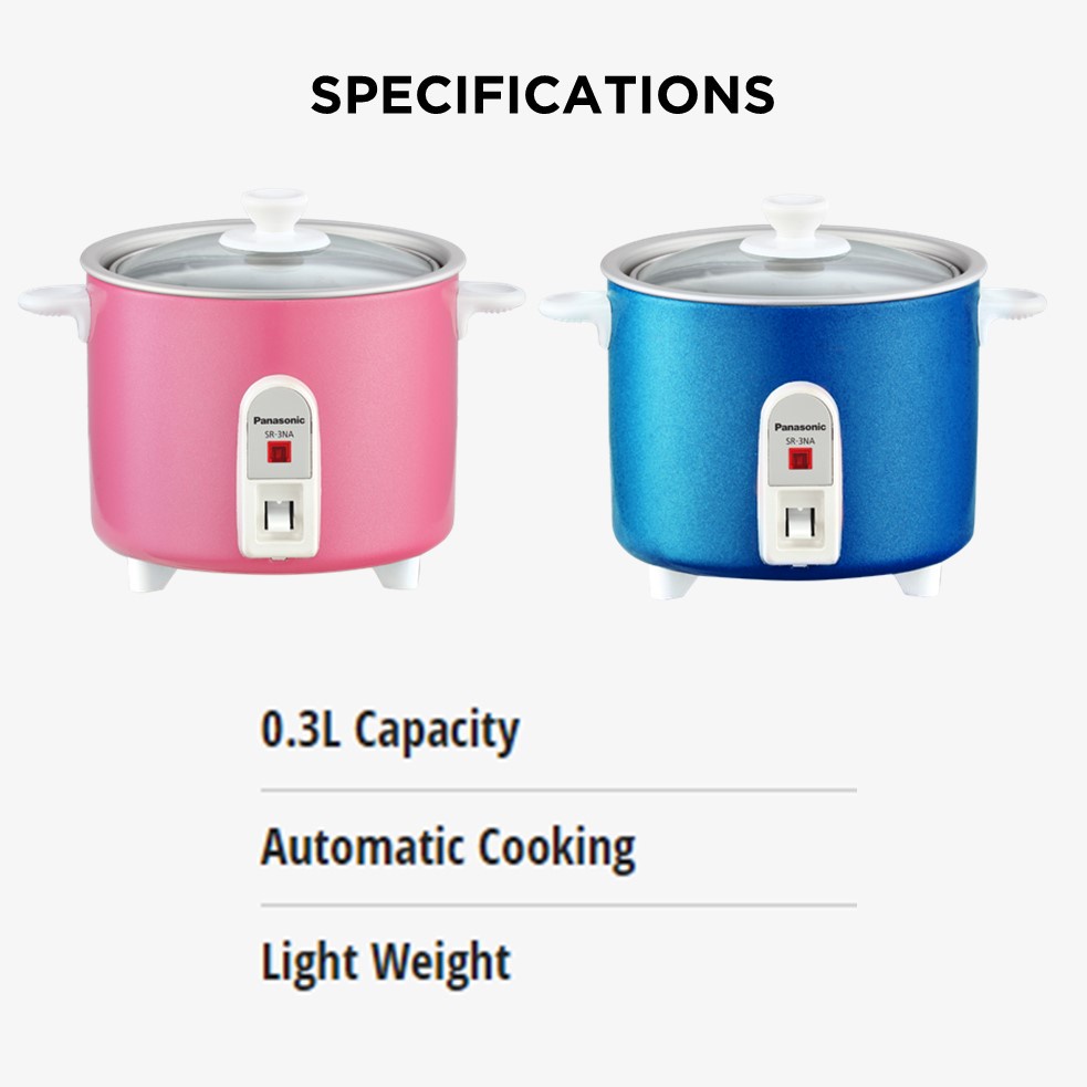 PANASONIC SR-3NAP Baby Rice Cooker 0.3L 0.16KG SR-3NAPSK Auto Cooking Small Baby Food Glass Lid ...