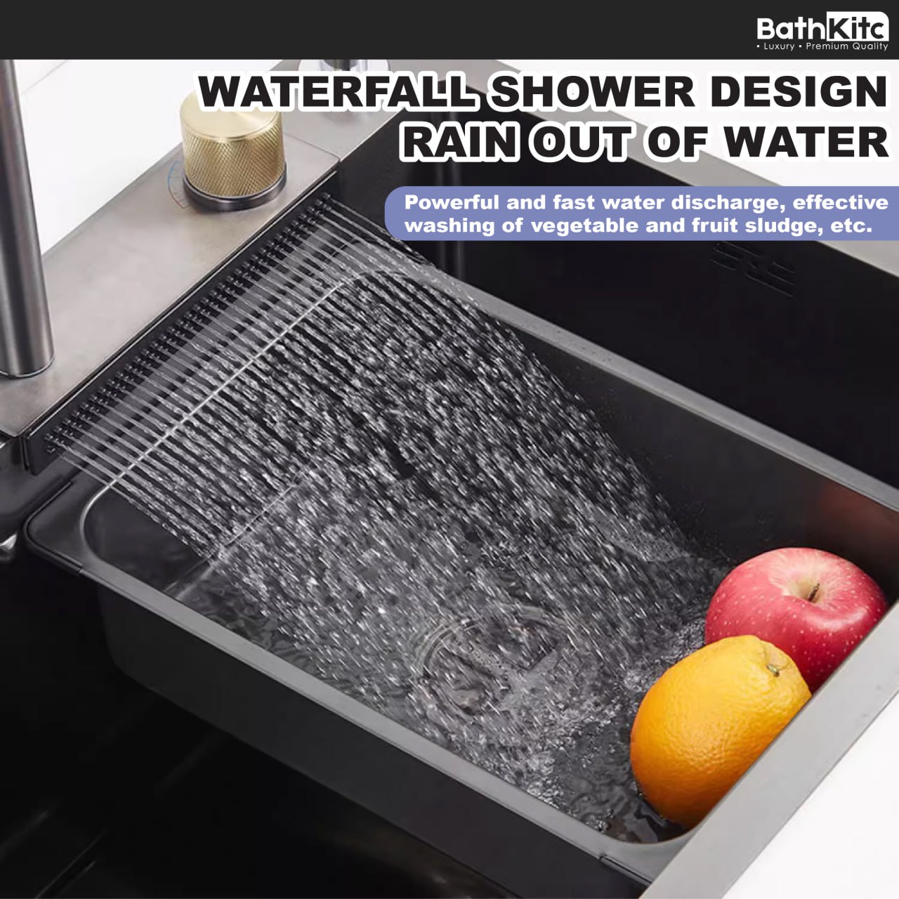 WATERFALL SINK 7546 NANO Stainless Steel Workstation Sink Handmade NANO ...