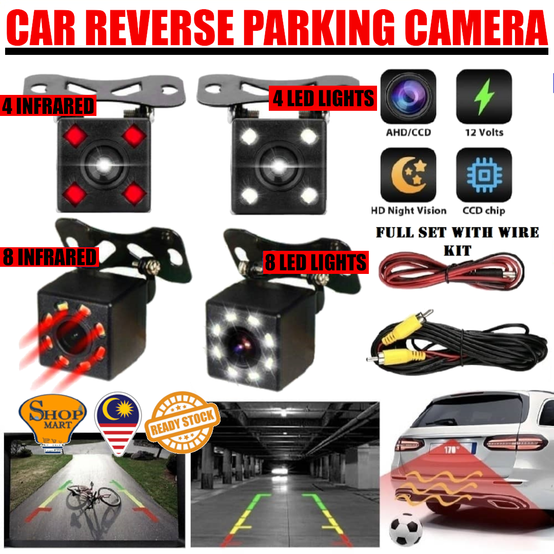 Car Reverse Camera 170 Degree HD Night Vision CCD Waterproof - 4Led ...
