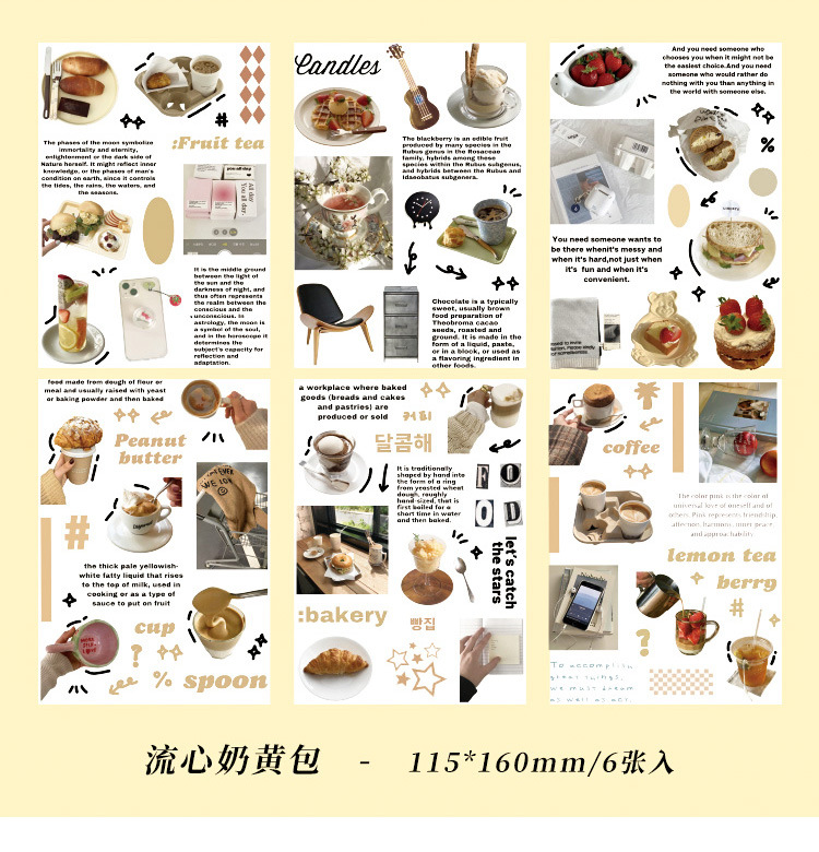 6 Sheets Ins Minimalist Stickers Korean Style Stickers Decoration ...