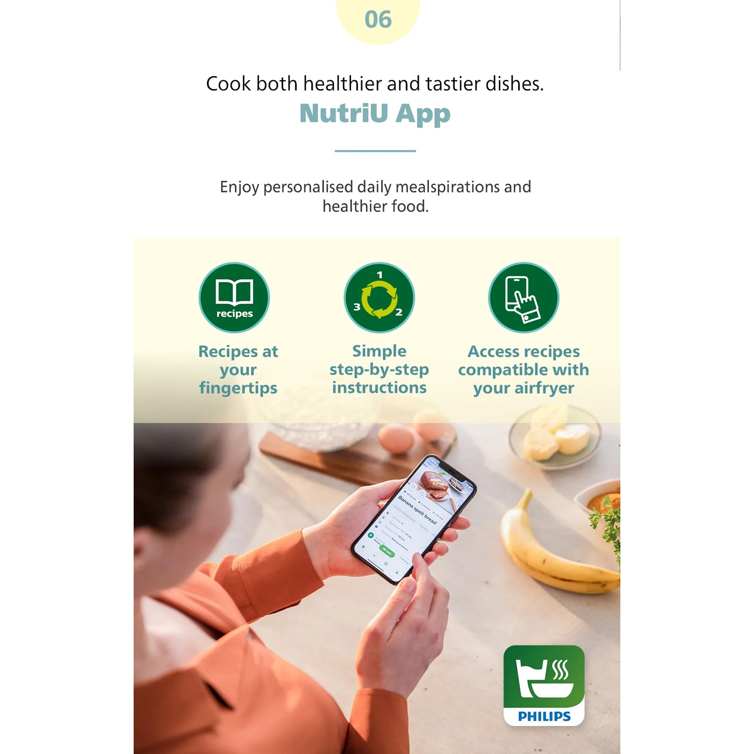 PHILIPS 3000 Series Compact Air Fryer HD9100 (HD9100/20) with Rapid Air ...