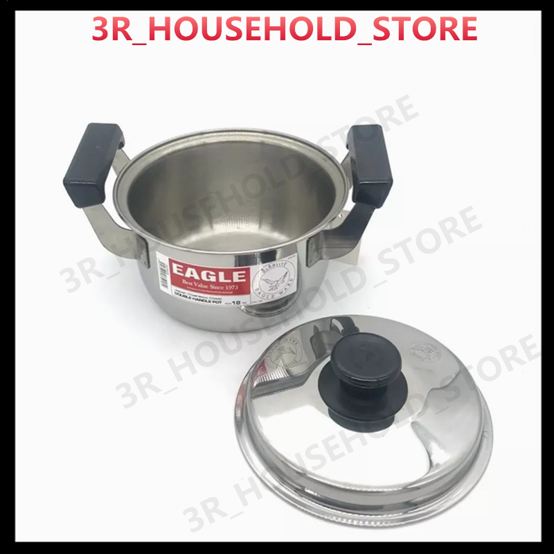 EAGLE King Pot / Queen Pot / Double Handle Stainless Steel Cooking Pot ...