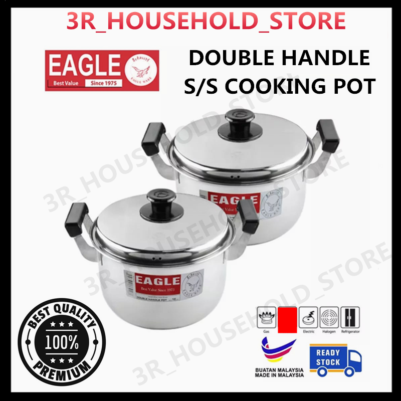 EAGLE King Pot / Queen Pot / Double Handle Stainless Steel Cooking Pot / Periuk 30cm / 32cm ...