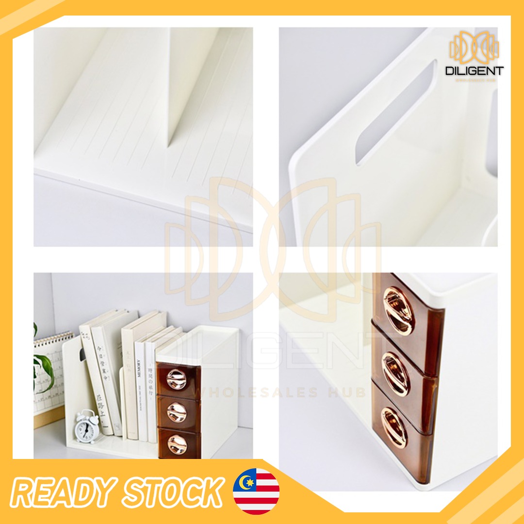【D295 READY STOCK】Multifunctional Bookend Stand With Drawer ...