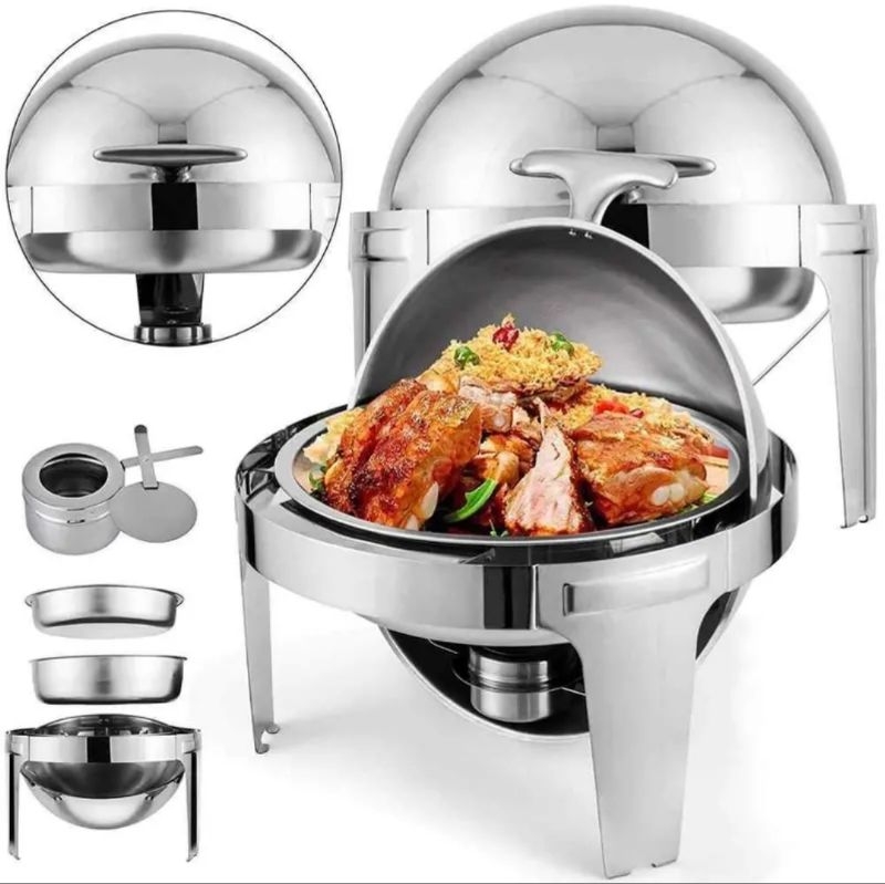 Chafing Dish Roll Top Stainless Steel Buffet Set Chafer 6.8L Catering ...