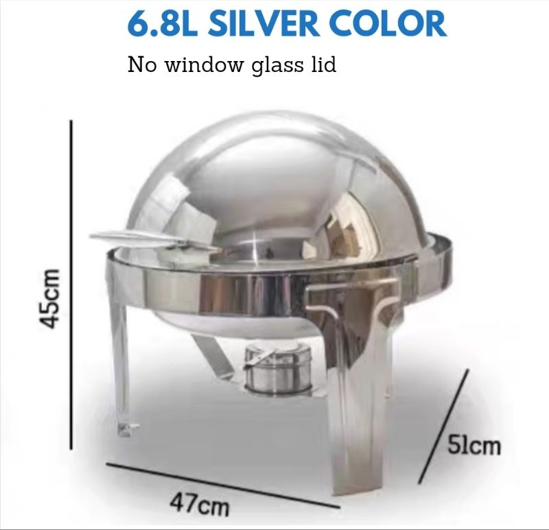 Chafing Dish Roll Top Stainless Steel Buffet Set Chafer 6.8L Catering ...
