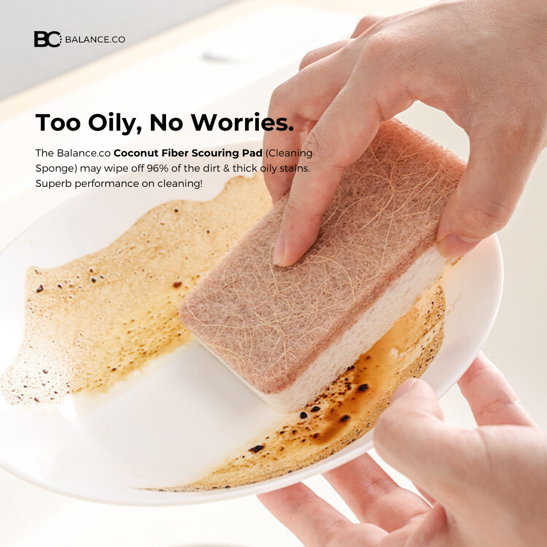 Balance.co Natural Cellulose Dishwashing Sponge [Coconut/Sisal Fiber ...