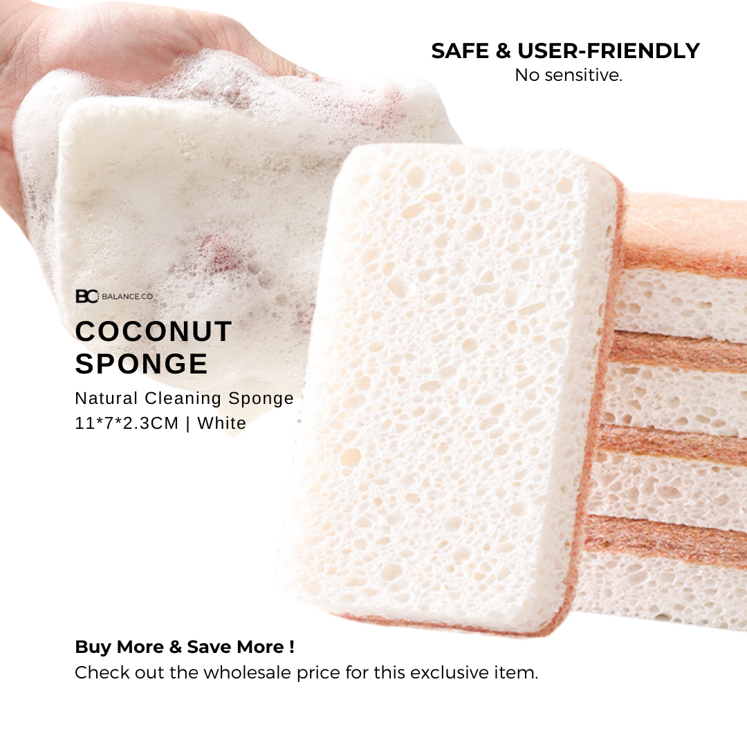 Balance.co Natural Cellulose Dishwashing Sponge [Coconut/Sisal Fiber ...