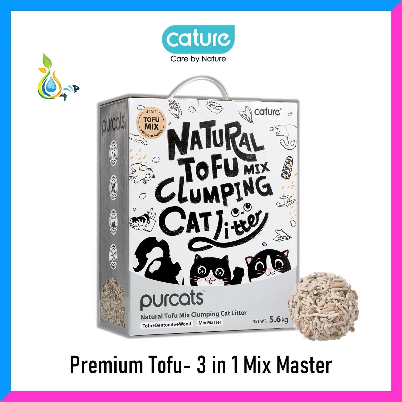 Original !! (ɔ ‿ )ɔ♥ CATURE Premium Natural Tofu Clumping Cat Litter 5 ...