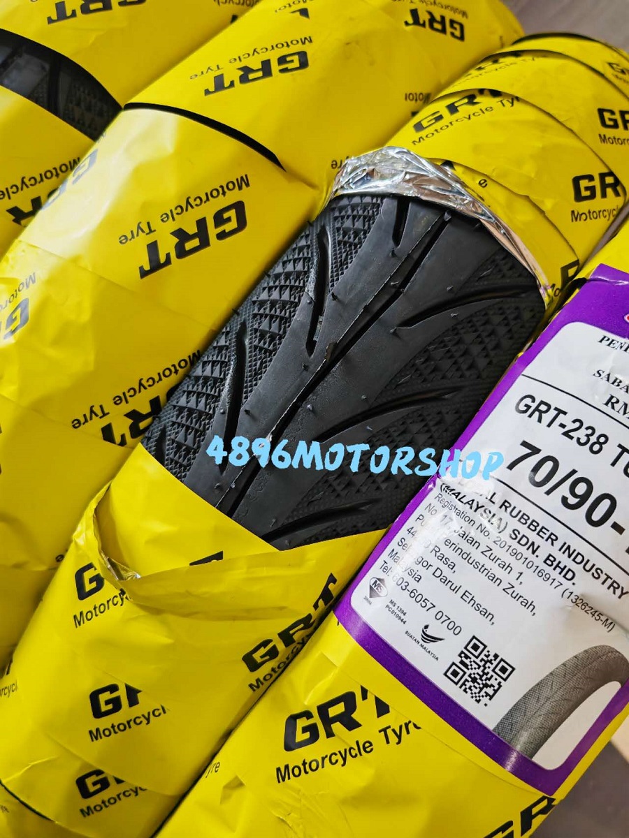 TAYAR BUNGA DIAMOND GRT 238 GRT238 TL TUBELESS TYRE 70/90-17 80/90-17 ...