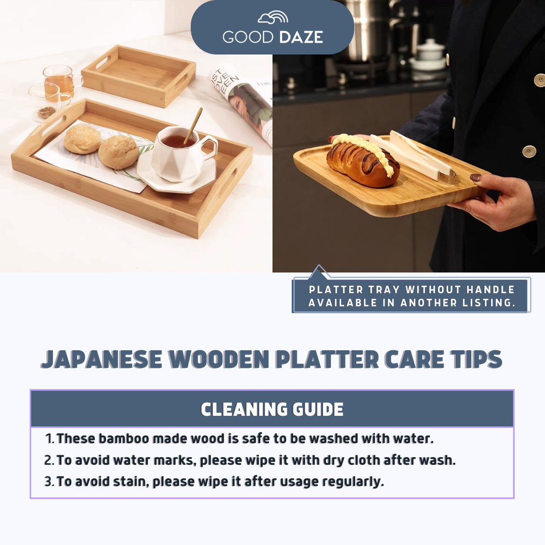 GoodDaze Wooden Serving Tray with Handle Food Tray Wood Tray Makanan ...