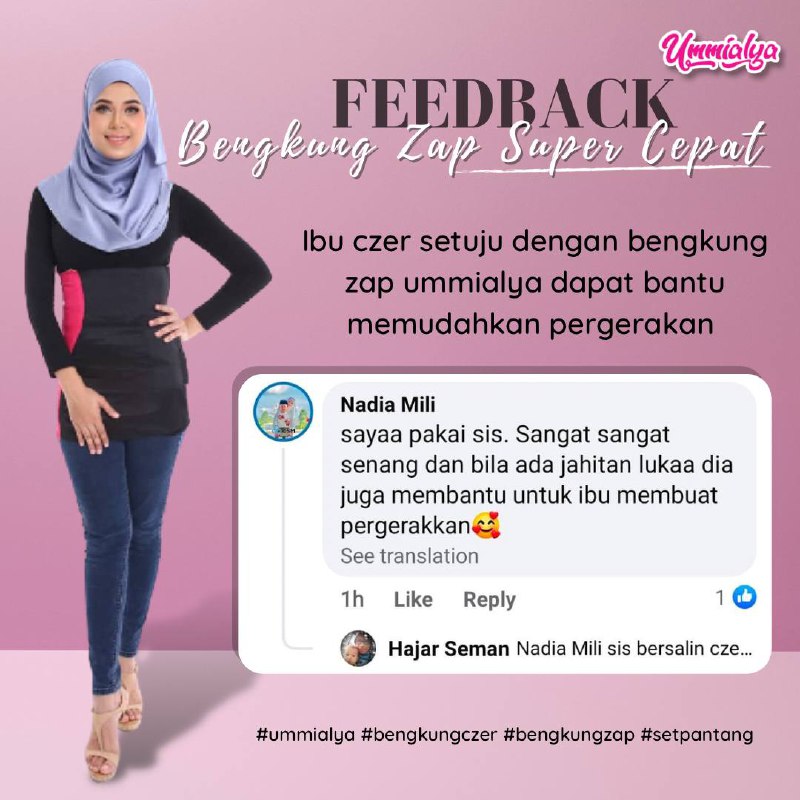 BENGKUNG UMMIALYA ZAP VELCRO Bekung Bersalin Moden Berpantang Barut ...