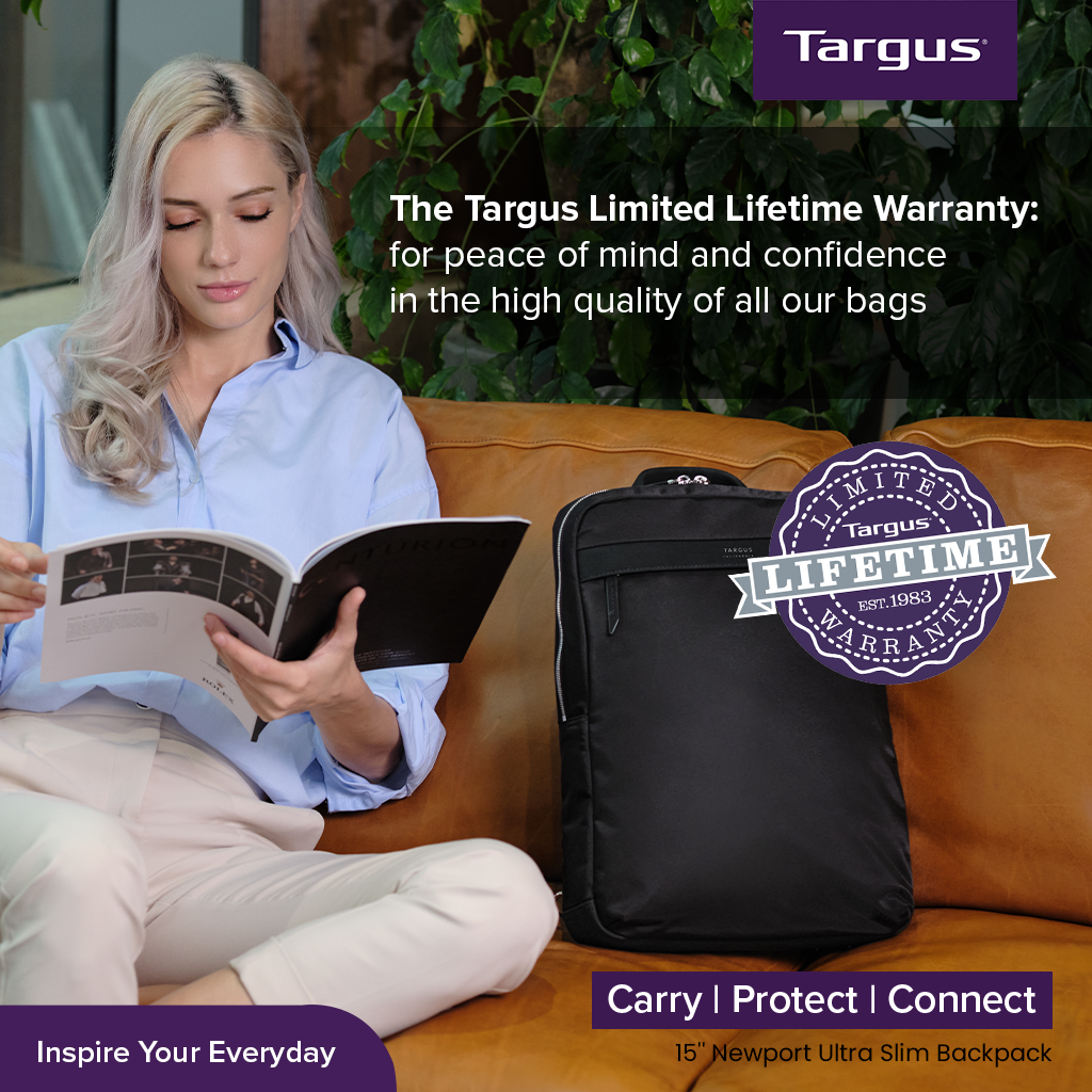 Targus Backpack 15" Newport Ultra Slim (TBB598GL-70) Black | Shopee Malaysia
