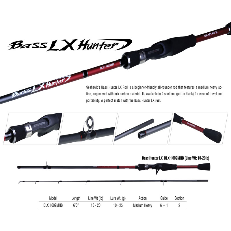 KFT SEAHAWK BASS LX HUNTER Combo Set Pancing Set Fishing Casting 103HSL ...