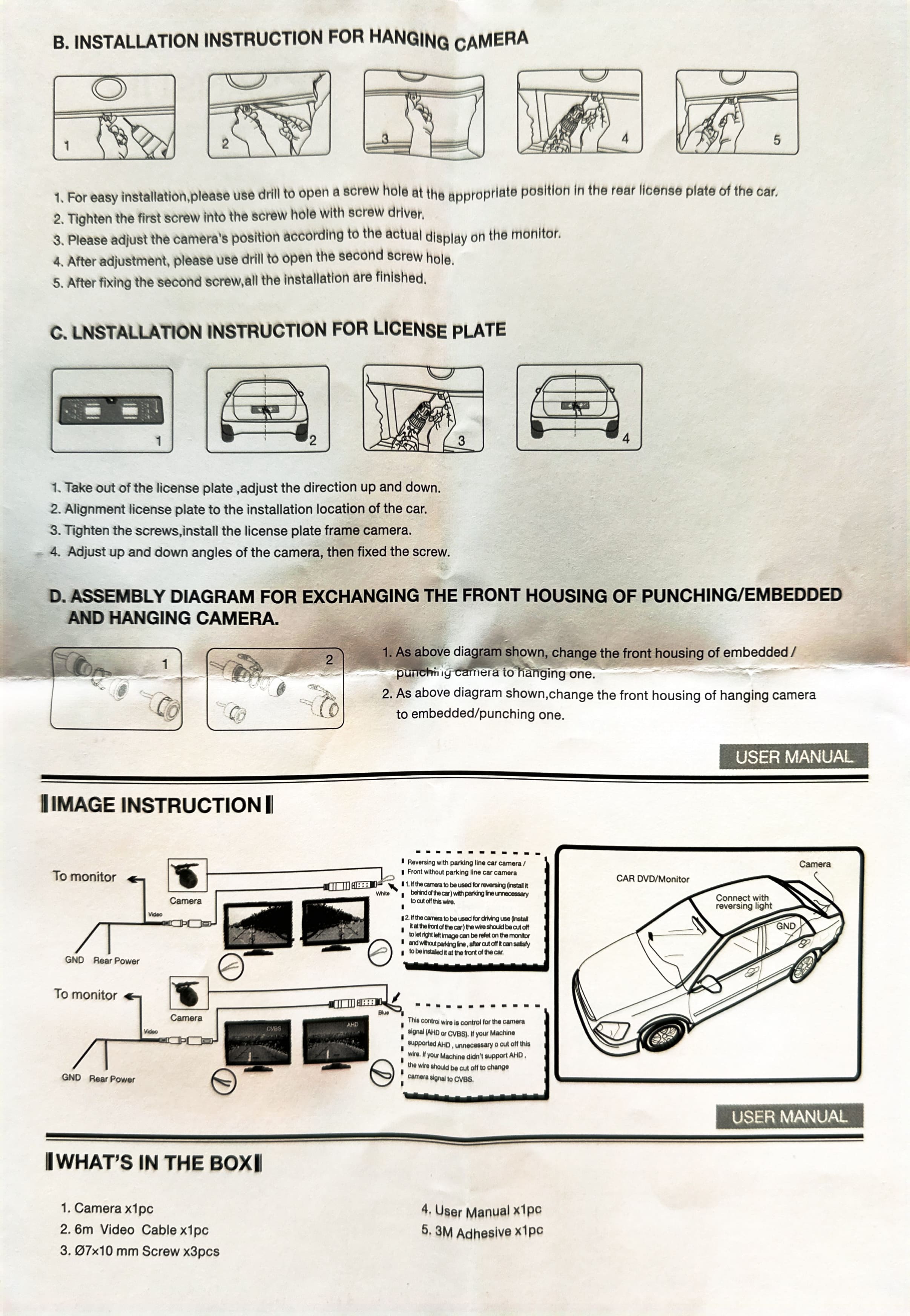 Sansui SCHD-200 Car Reverse Camera Universal Rear View Camera Camera ...