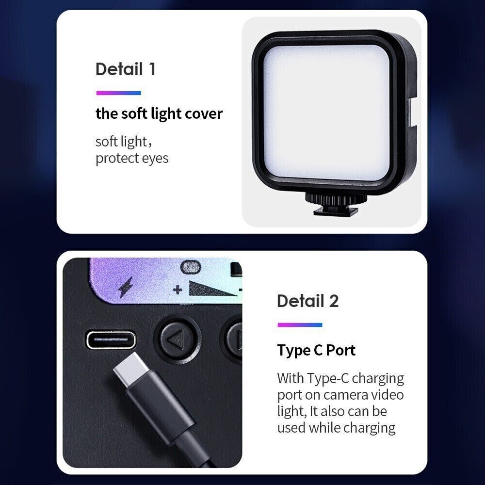 WL-R1 RGB Full Color LED Rechargeable Camera Video Light Selfie ...