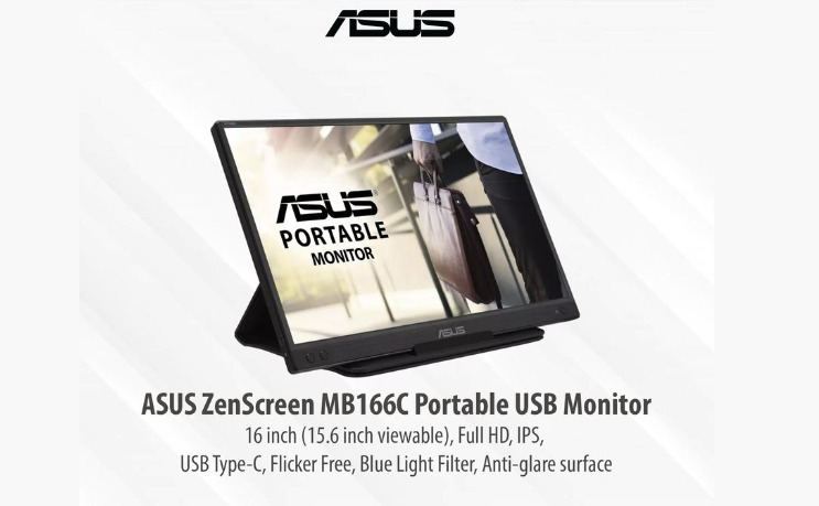 ASUS ZenScreen MB166CC / MB165B 15.6 inch Full HD, USB Type-C / USB3 ...