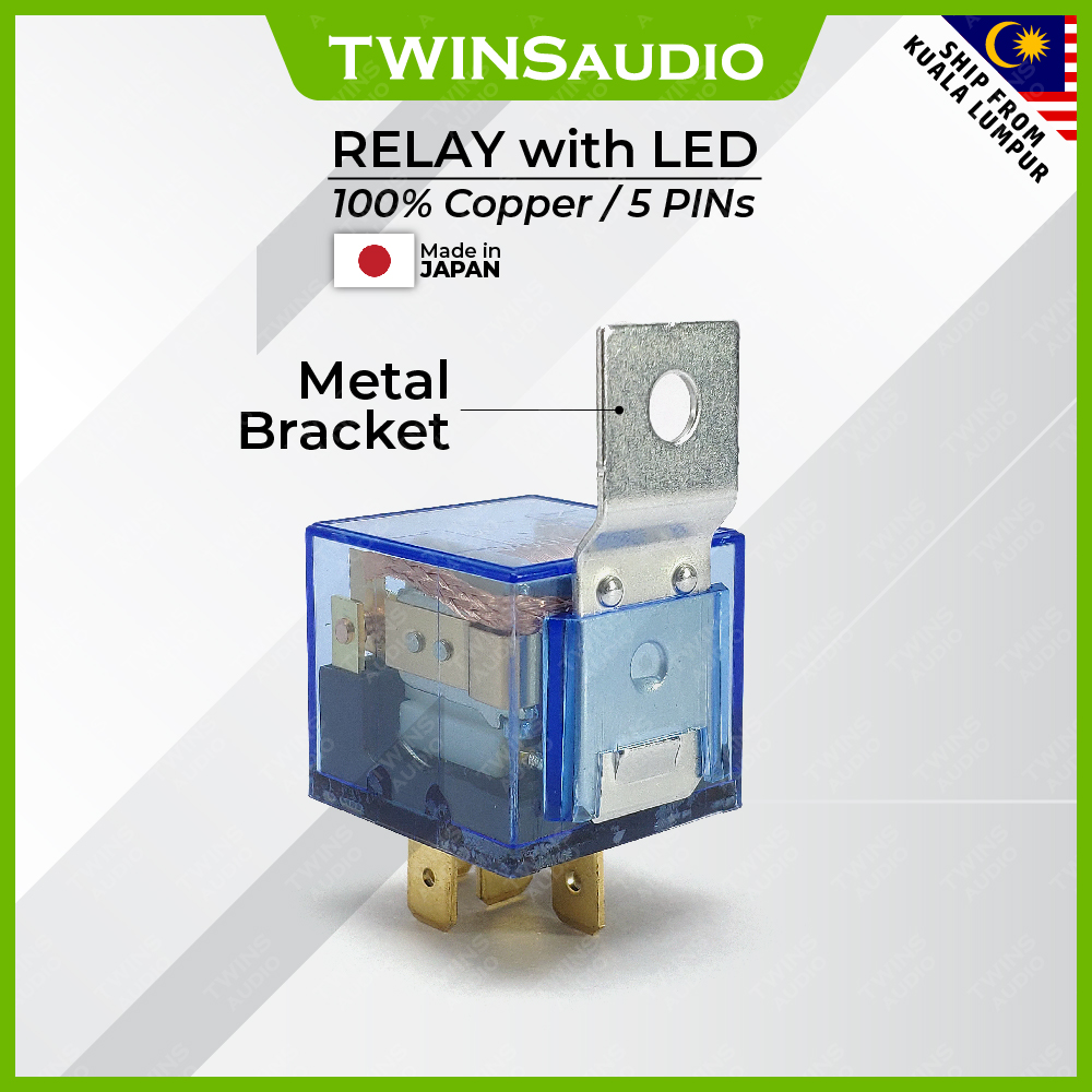 DC 12V 100A Relay with LED 100% Copper made in Japan 5 pin Transparent ...
