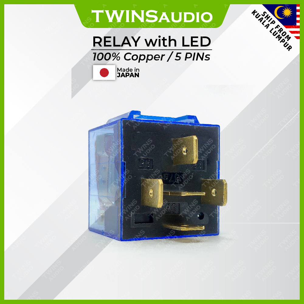 DC 12V 100A Relay with LED 100% Copper made in Japan 5 pin Transparent ...
