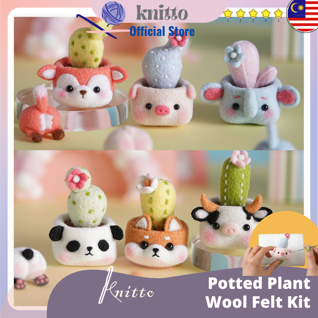 Cute Wool Felt Kit for Beginners DIY Kit Handmade Keychain Gift Needle ...