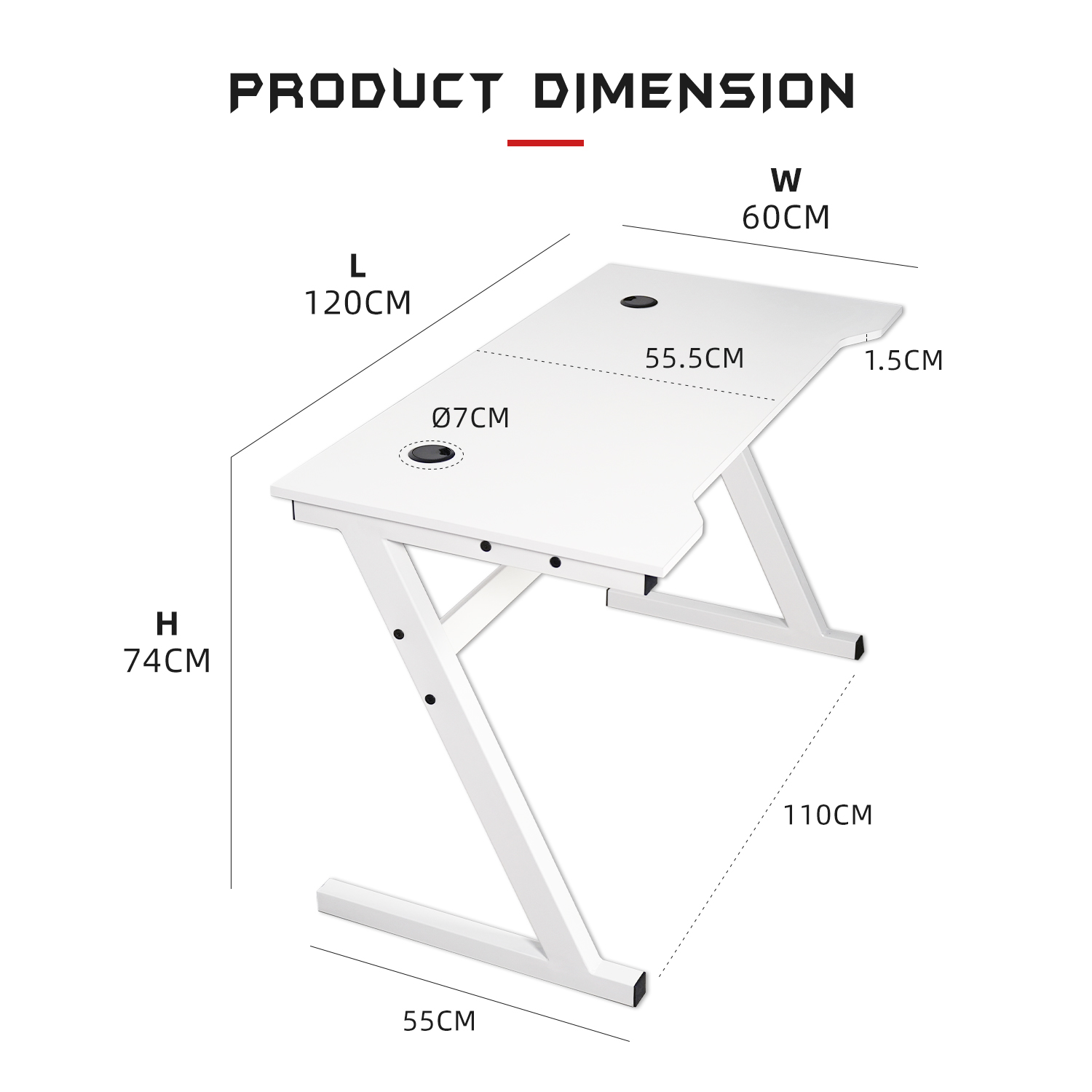 KitchenZ Melamine Gaming Table Gaming Desk Study Table Working Table ...