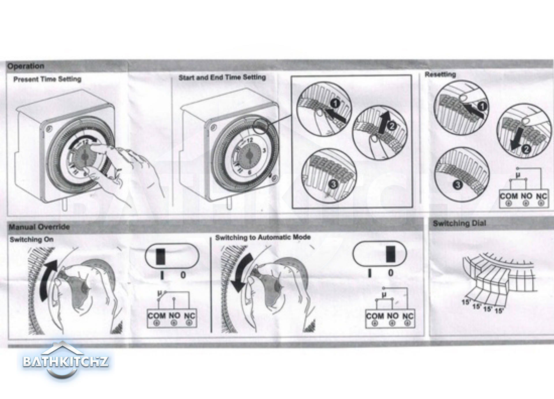 SCHNEIDER x BATHKITCHZ CCT15101 24H/16A Analogue Time Switch Timer with ...