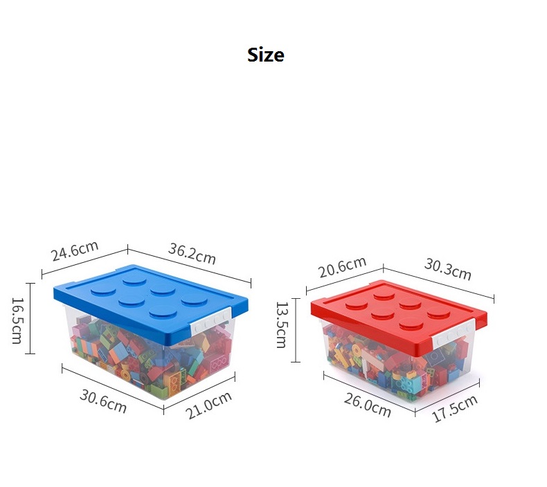 Lego Plastic Storage Box with Color Stackable Lids Organizer Storage ...