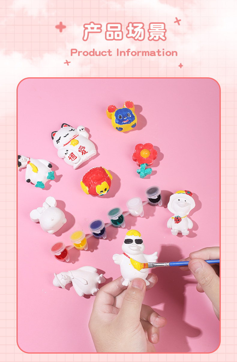 Plaster Doll Children's Coloring Painting Creative Graffiti DIY Painted ...