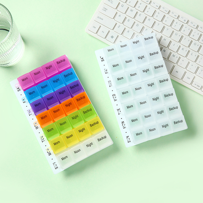 7 Days Pill Container Box Storage Box 7x4 Organizer/Kotak Bekas Pill ...