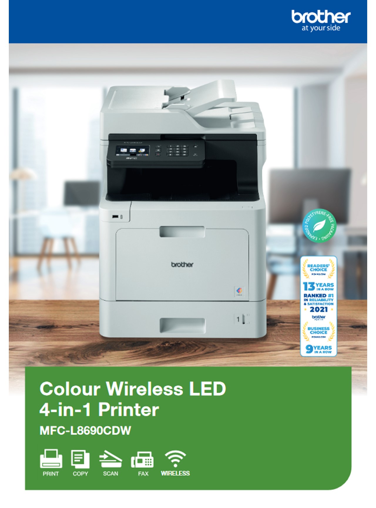 Brother Business Color Laserjet Printer A4 4in1 MFC-L8690CDW | ADF ...