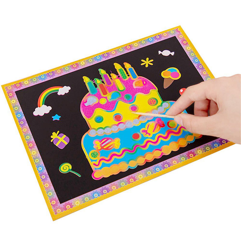 𝗗𝗨𝗔𝗟 𝗦𝗜𝗗𝗘𝗗 》Colorful Magic Scratch Art Card Kids Children Scraping ...