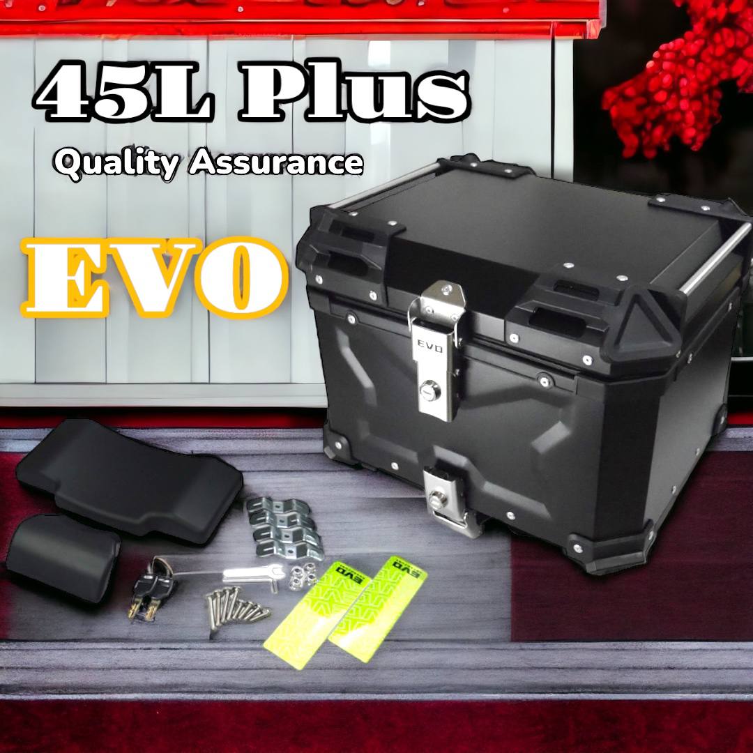 EVO Adventure Top Box Aluminium Motorcycle 45L Motorcycle Box Storage ...