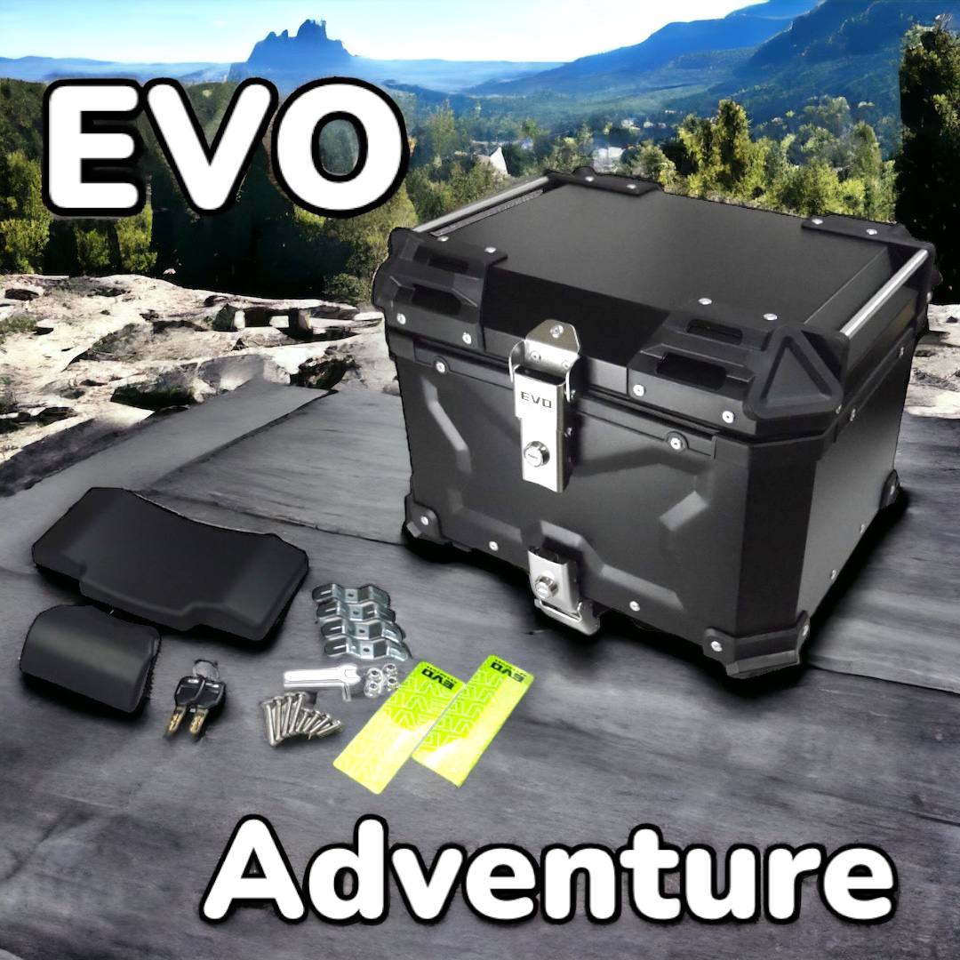 EVO Adventure Top Box Aluminium Motorcycle 45L Motorcycle Box Storage ...