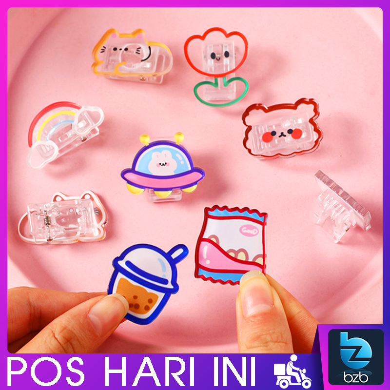 Korean Transparent Cute Cartoon Acrylic Clip Memo Note Paper Clips Mini ...