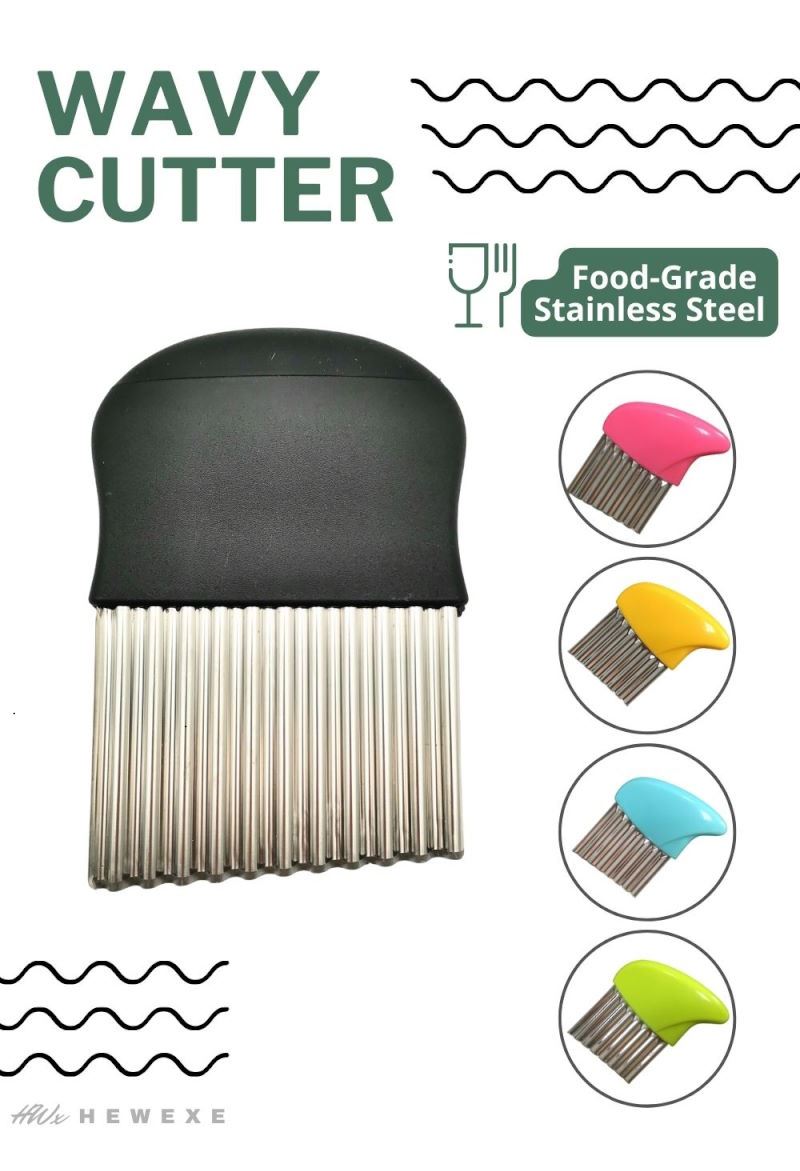 HWx Potato Cutter Crinkle Wavy Cutter Potato Chip Slicer Stainless ...