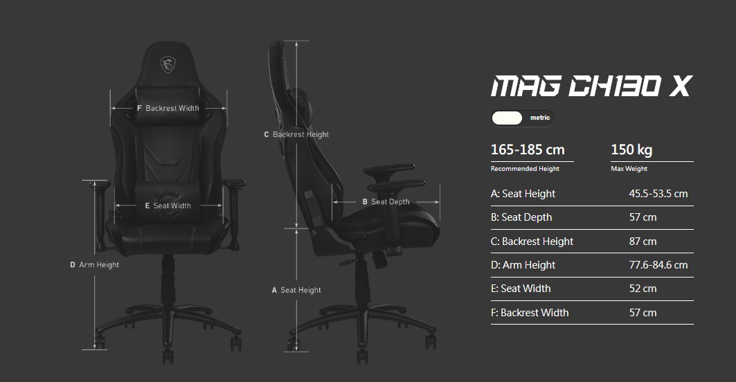 MSI CH130X Gaming Chair Gaming Gear MAG CH130 X Kerusi Permainan (MSI ...