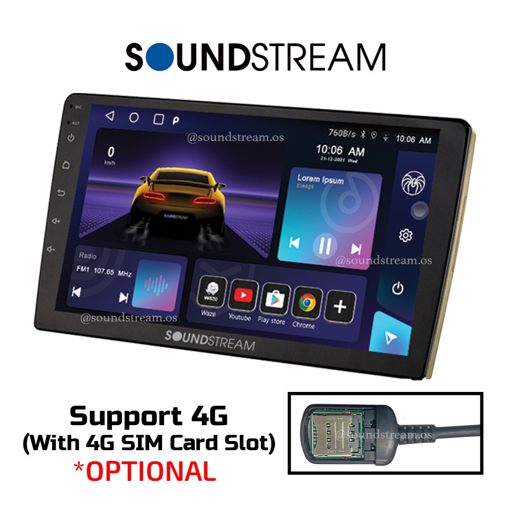 Android Player SOUNDSTREAM CYBER Android 12 Kereta Car Big Screen ...
