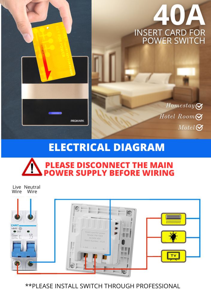 PROMARK Switch Insert Key for Power Magnetic Hotel Hospitality Card ...