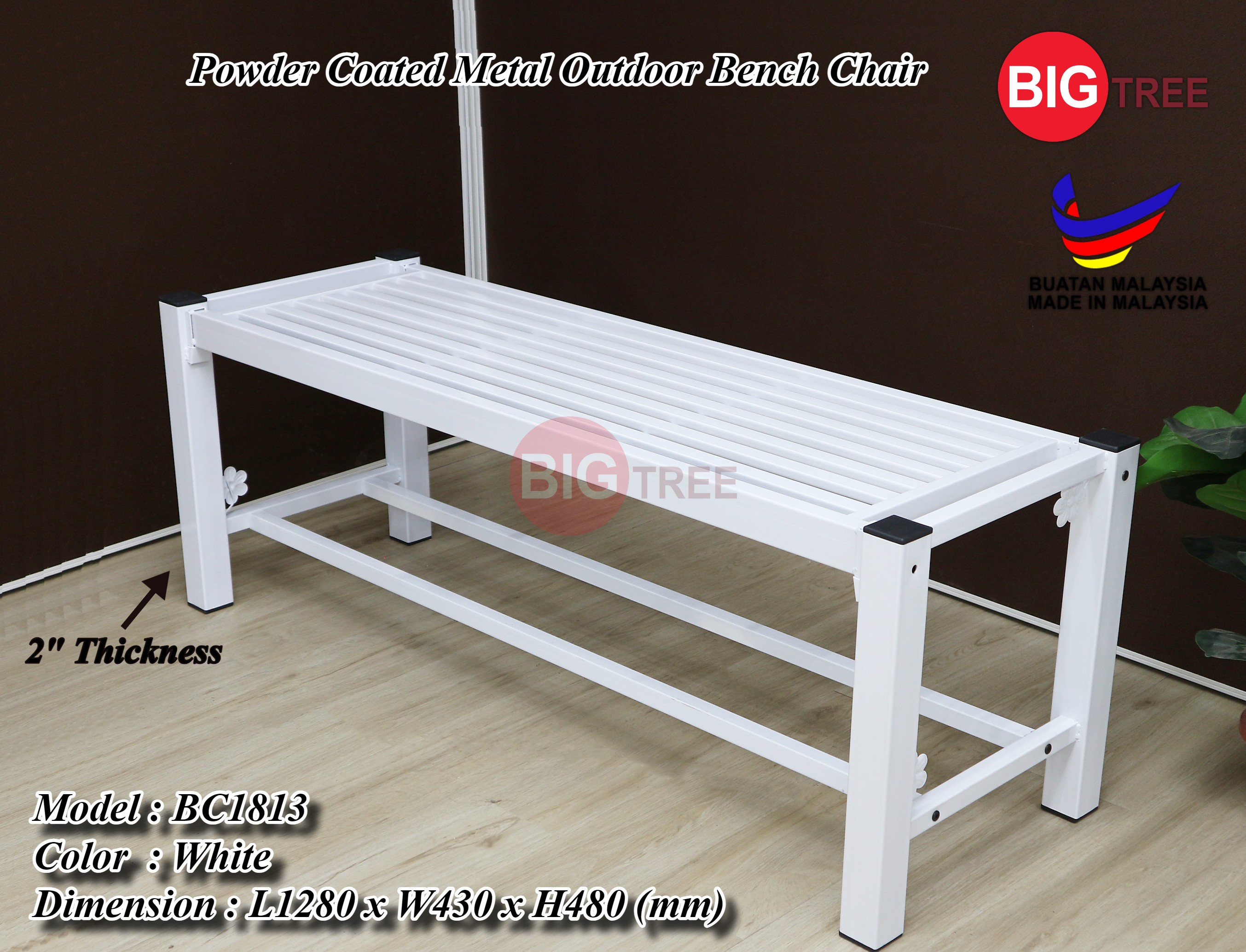 Big Tree Powder Coated Metal Outdoor Bench Chair / Metal Garden Bench ...