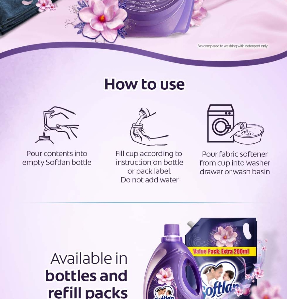 🔥FREE GIFT🔥Softlan Aroma Therapy Relax (Purple) Fabric Softener 1.5L ...