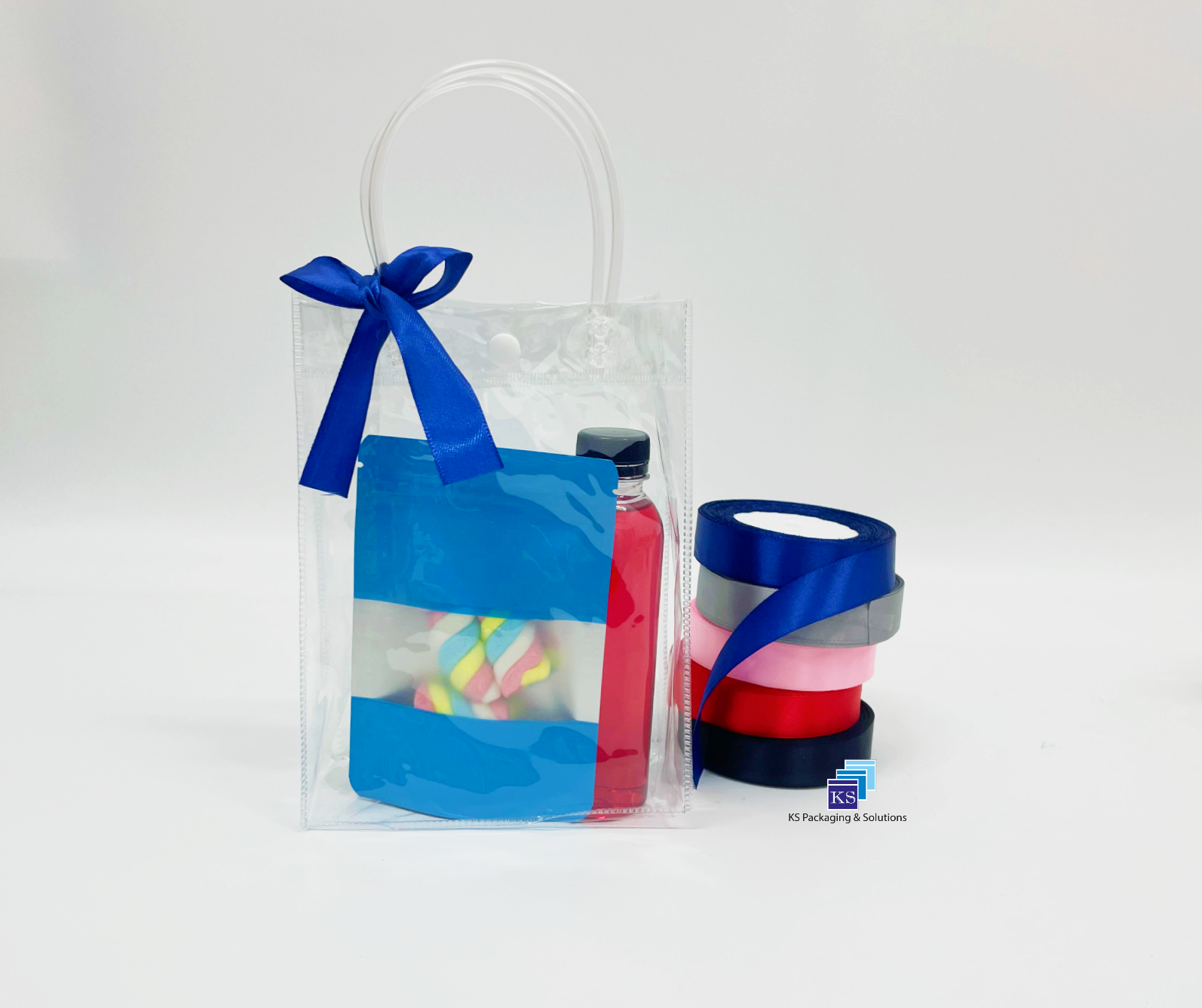 Clear Transparent PVC Tote Bag with Button Transparent Fancy Shopping ...