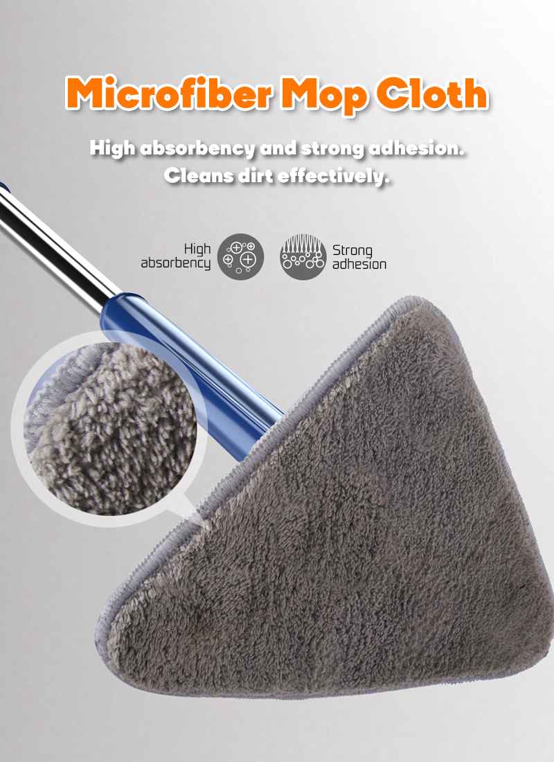 Triangle Mop With Free Wall Hanger 360°Rotatable Hands Free Squeeze For ...